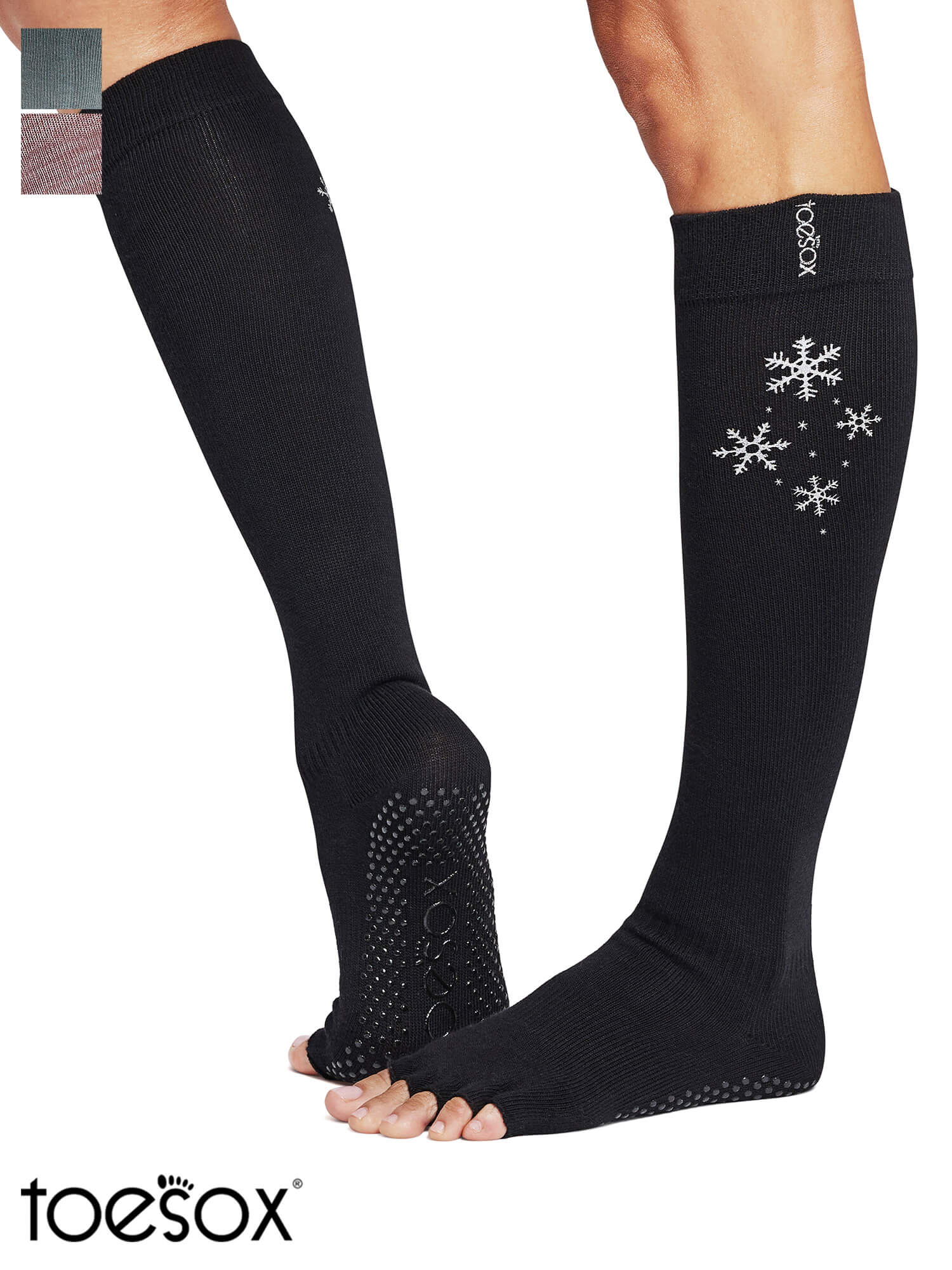 [ToeSox] Scrunch スクランチ Knee High（Half-Toe／つま先なし） グリップ ソックス／ ヨガ ピラティス ...